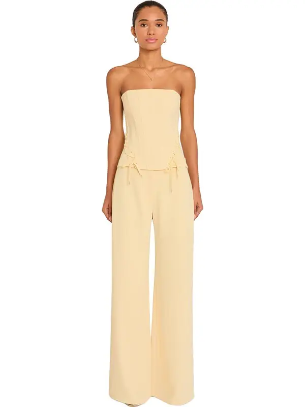 Amanda Uprichard Hathaway Corset Top - Cornsilk