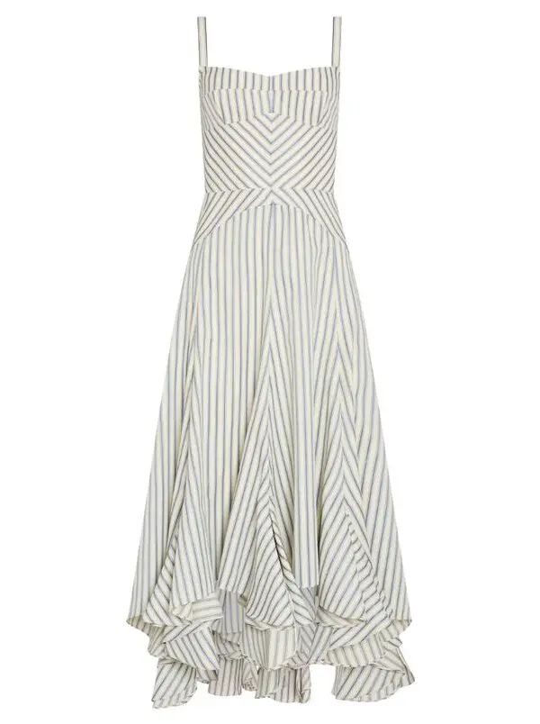Amanda Uprichard Monterey Striped Midi Dress - Oxford Blue Stripe