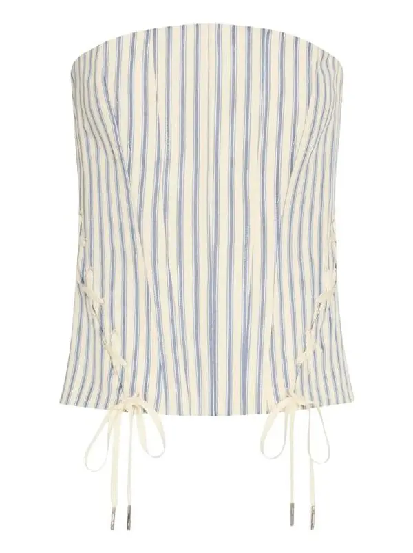 Amanda Uprichard Hathaway Top - Oxford Blue Stripe