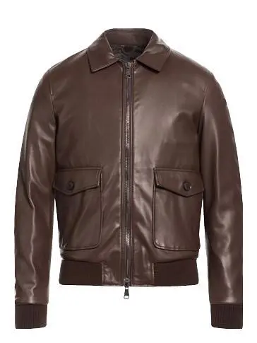 BERNA Lightweight Padded Bomber Jacket - Dark Brown