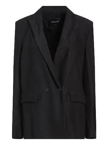 Fabiana Filippi Double-breasted Virgin Wool And Silk Blazer - Black