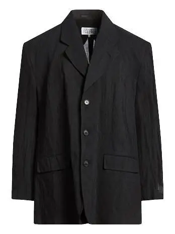 MAISON MARGIELA Single-breasted Metallic Blazer - Black