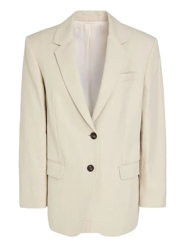 Brunello Cucinelli Cotton And Linen-blend Blazer - Ecru