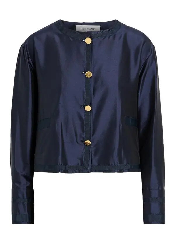 Thom Browne Silk-shantung Jacket - Navy
