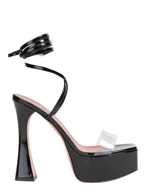 Amina Muaddi Sita Platform Sandals - Black