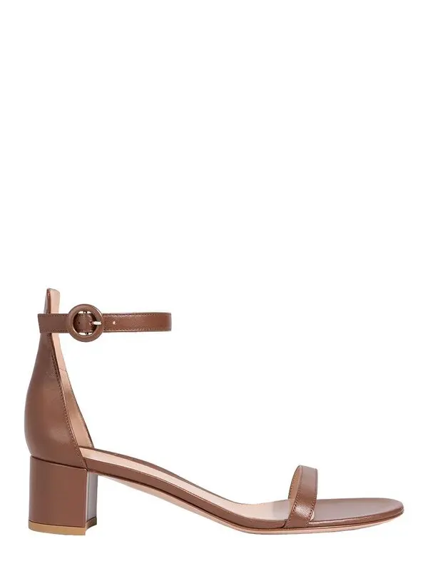 GIANVITO ROSSI Gaeta 45 Leather Sandals - Brown