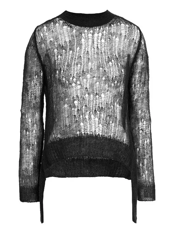 Simone Rocha Open-knit Mohair-blend Top - Black
