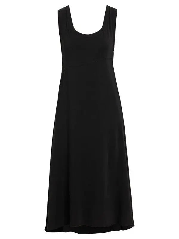 JIL SANDER Crepe Midi Dress - Black