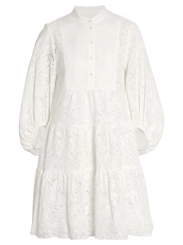 Erdem Cotton-blend Crocheted Lace Mini Dress - Ivory