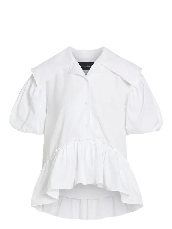 Simone Rocha Ruffled Cotton-poplin Blouse - White