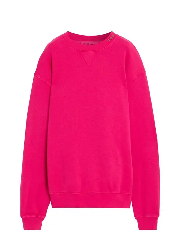 THE ELDER STATESMAN Cotton And Cashmere-blend Jersey Sweatshirt - Fuchsia