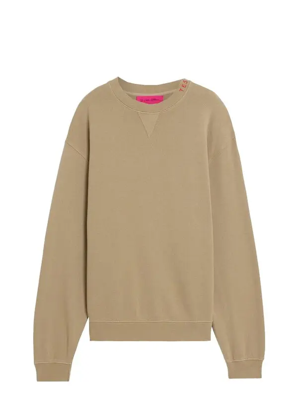 THE ELDER STATESMAN Cotton And Cashmere-blend Jersey Sweatshirt - Sand