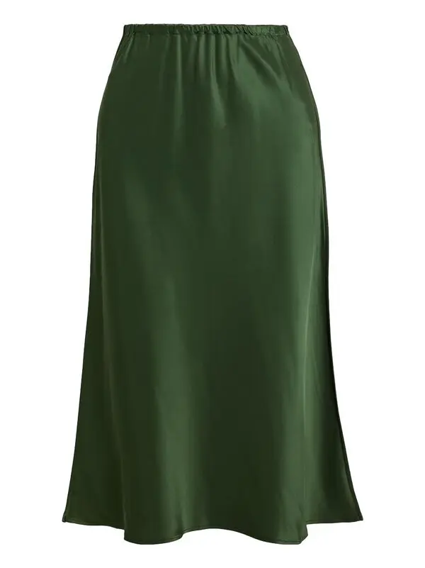JIL SANDER Cupro-blend Satin Midi Skirt - Dark Green
