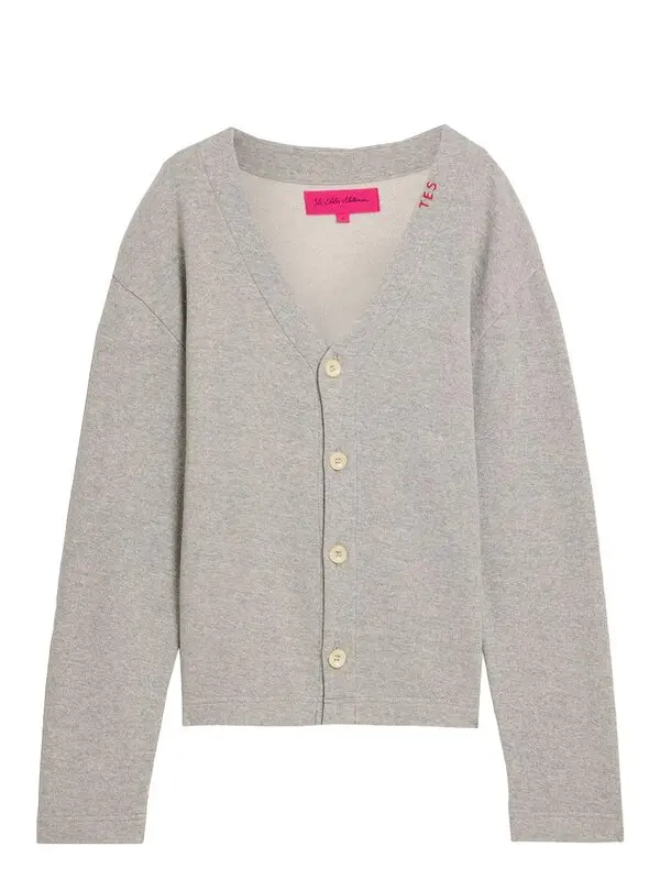 THE ELDER STATESMAN Daily Cotton And Cashmere-blend Jersey Cardigan - Light Gray