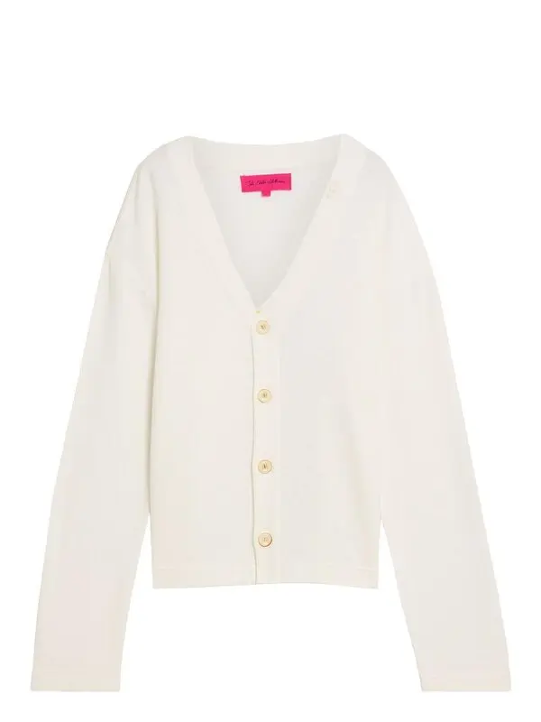THE ELDER STATESMAN Daily Cotton And Cashmere-blend Jersey Cardigan - Off-white