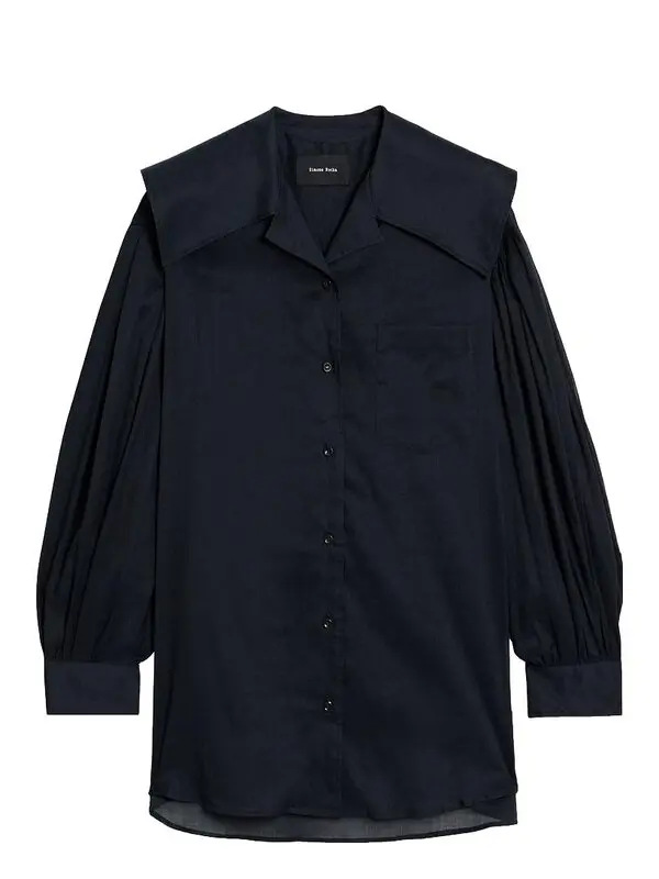Simone Rocha Ramie And Cotton-blend Poplin Shirt - Black