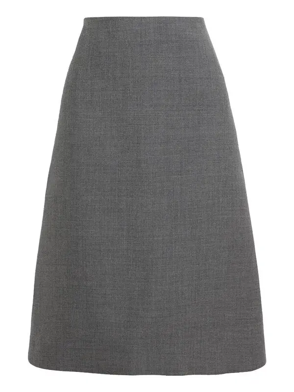 JIL SANDER Wool-twill Skirt - Anthracite