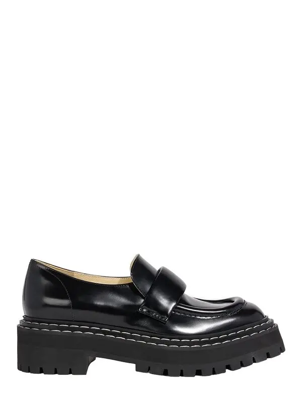 Proenza Schouler Glossed-leather Lug-sole Loafers - Black