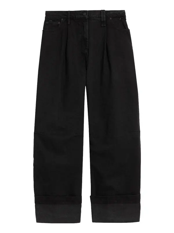 Simone Rocha Crystal-embellished High-rise Wide-leg Jeans - Black