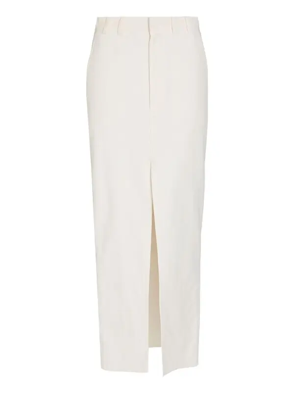 Brunello Cucinelli Cotton And Linen-blend Drill Maxi Skirt - Ivory
