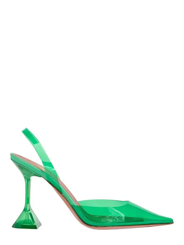 Amina Muaddi Holli Pvc Slingback Pumps - Emerald
