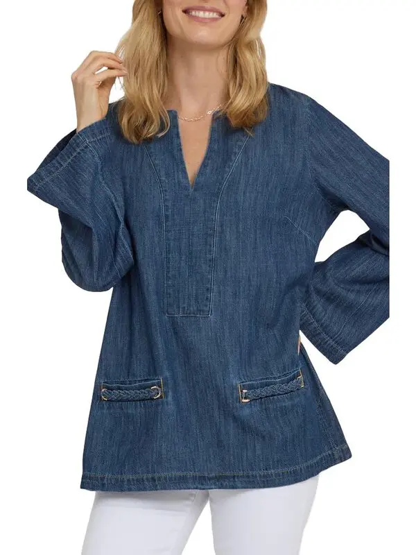 NYDJ Cotton Denim Tunic - Medium Indigo
