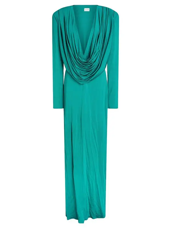 Magda Butrym Draped Satin-jersey Gown - Jade