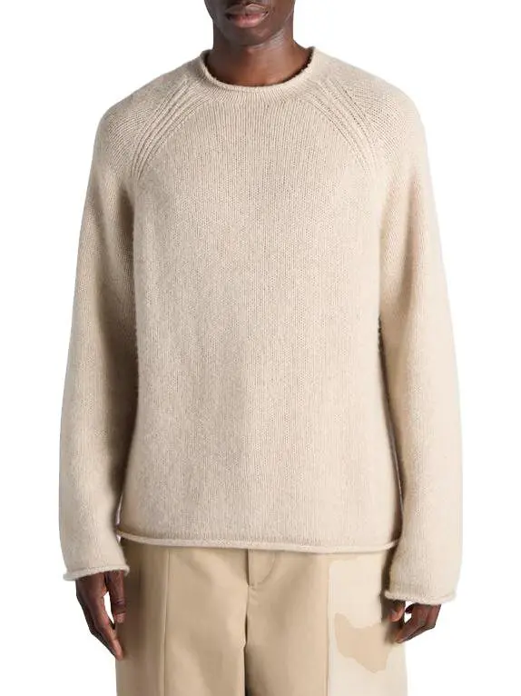Bottega Veneta Roll Edge Cashmere Sweater - 2159 Linen Melange