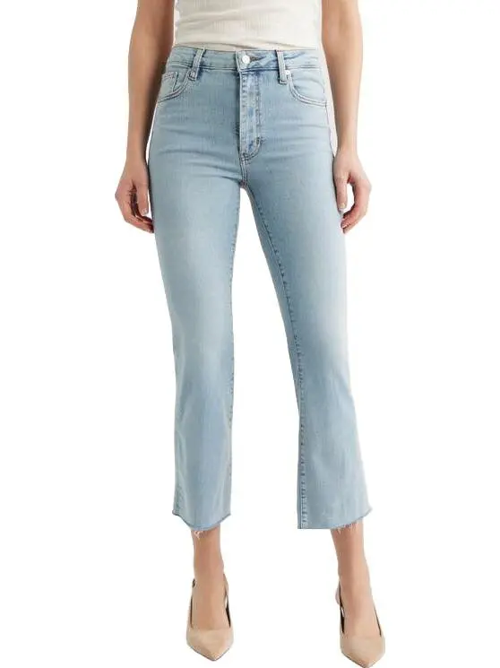 FRAME The Reboot High Waist Crop Flare Jeans - Tribute Raw Fray
