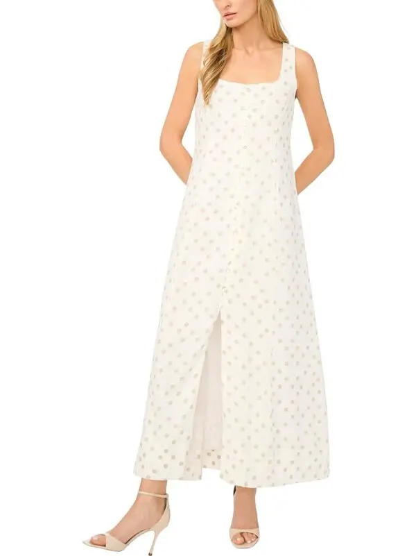 Halogen Polka Dot Sleeveless A-line Dress - Clay