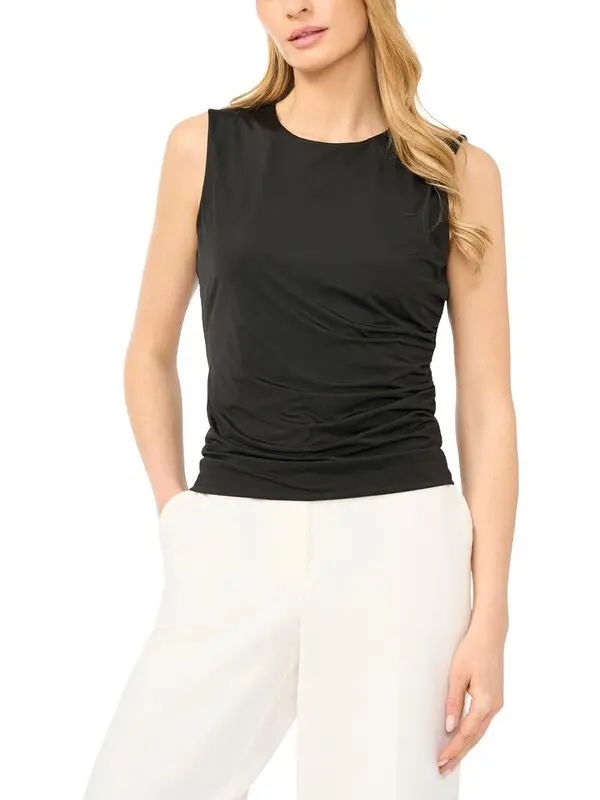 Halogen Ruched Sleeveless Top - Rich Black 060