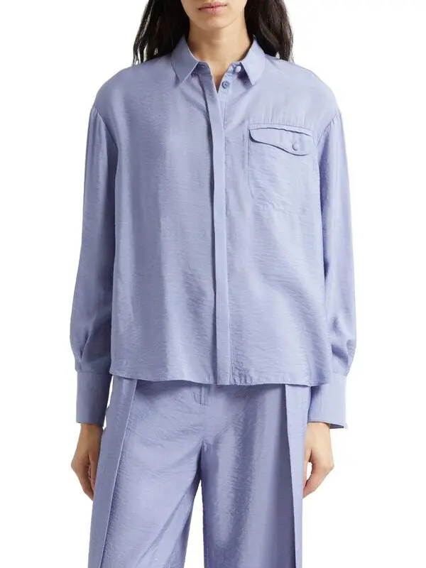 Emporio Armani Techno Button-up Shirt - Purple
