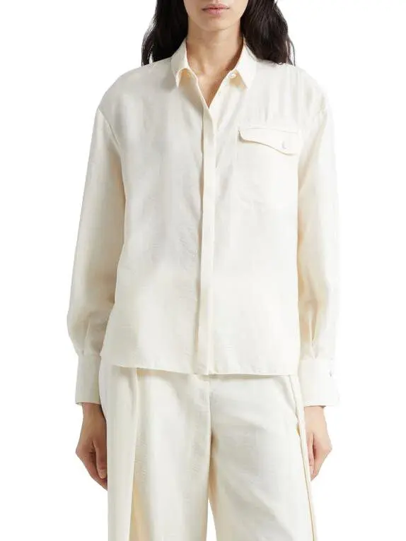 Emporio Armani Long-sleeve Button-up Shirt - Ivory