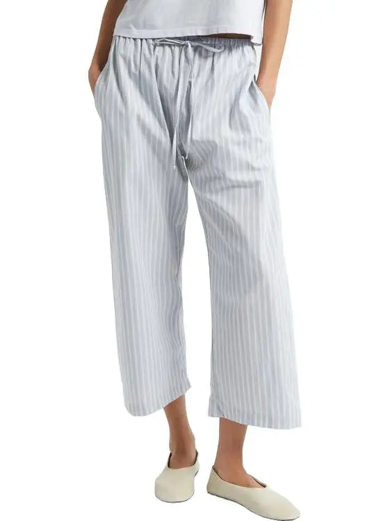 LESET Yoshi Stripe Cotton-lyocell Blend Drawstring Pants - Sterling Stripe
