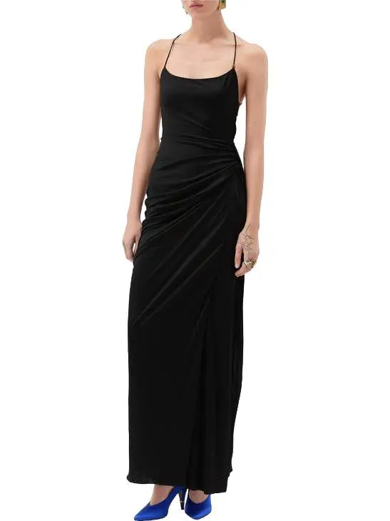 Versace Liquid Drape Jersey Gown - Black