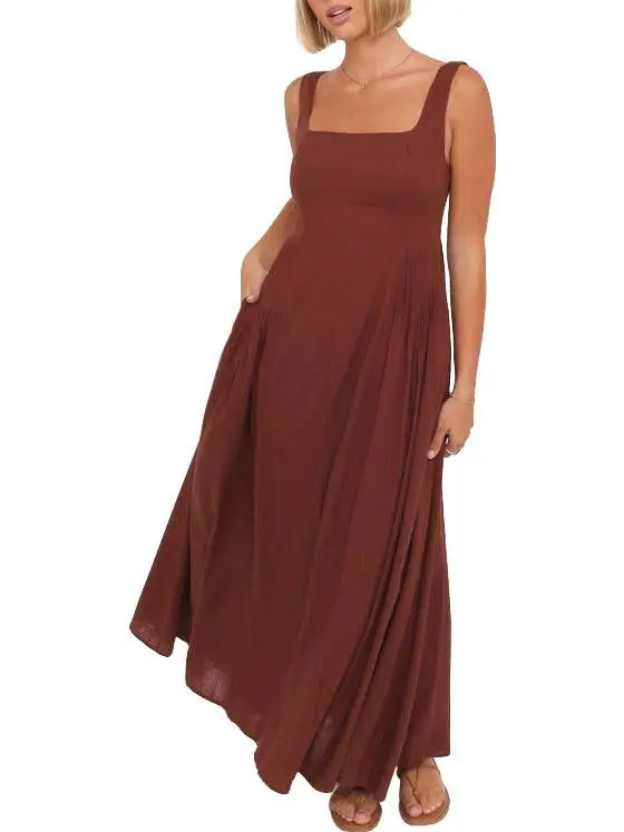 PETAL & PUP Wilston Maxi Sundress - Brown