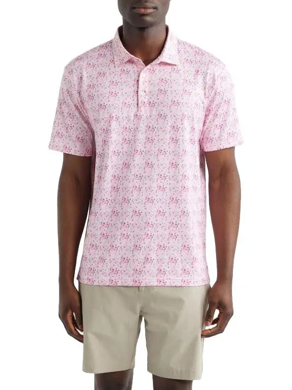 SWANNIES Sunday Floral Performance Golf Polo - Pink