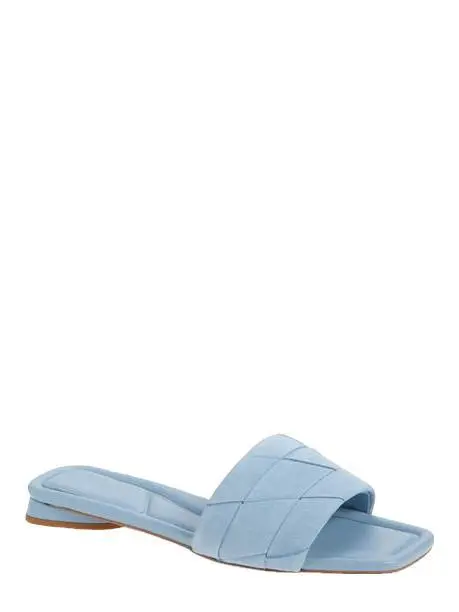 Nordstrom Brynn Leather Slide Sandal - Blue Ashley