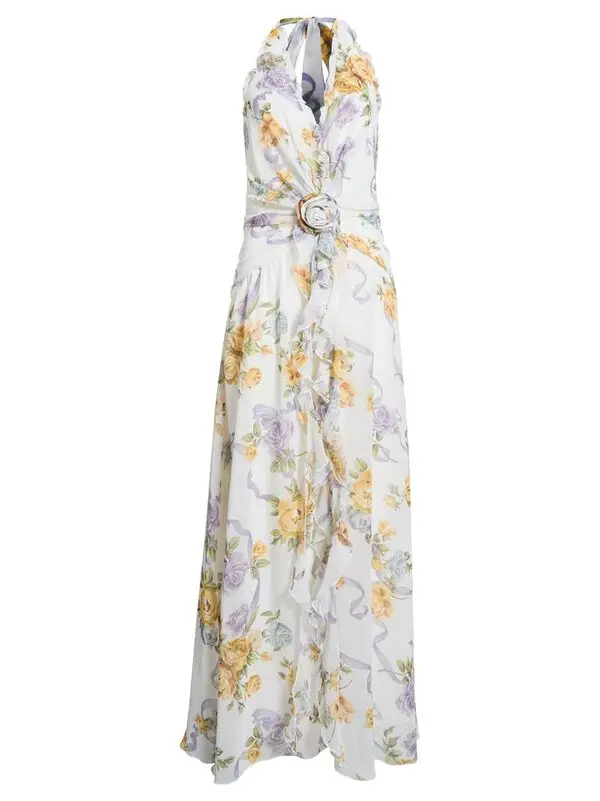 Parker Floral Ruffle Maxi Dress - Egret