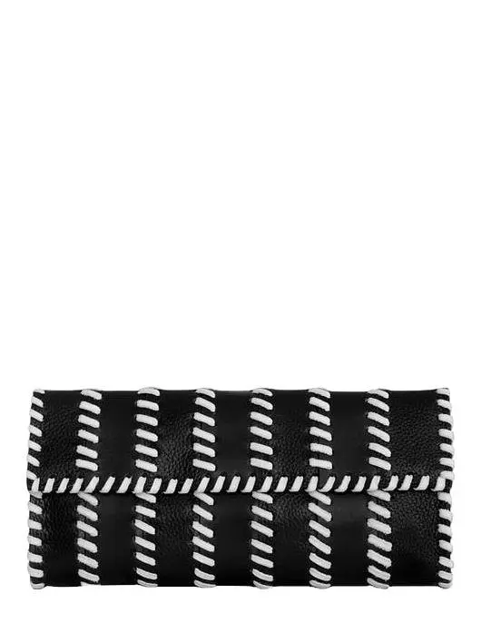Rebecca Minkoff Whipstitch Patchwork Leather Clutch - Black/white