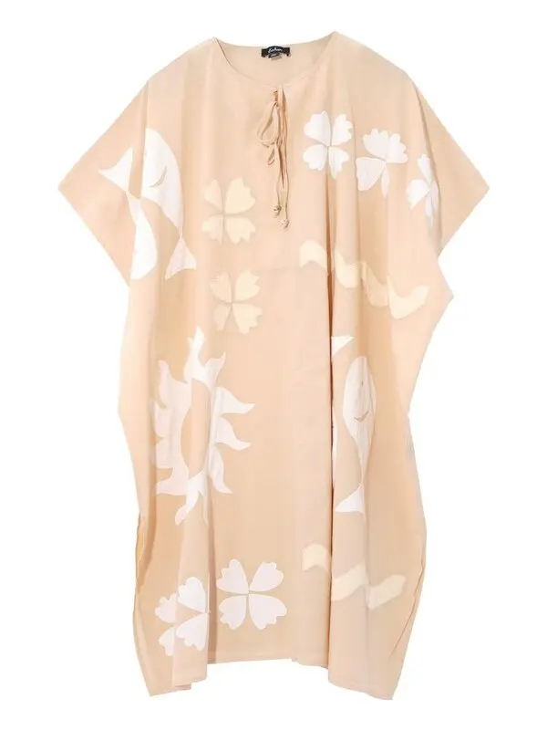 Echo Sunup Applique Caftan - Cream