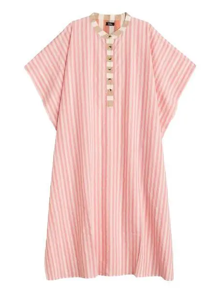 Echo Cassis Henley Caftan - Beach Pink