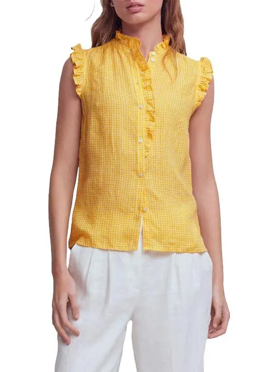 Boden Sleeveless Linen Top - Sunshine Yellow Chambray
