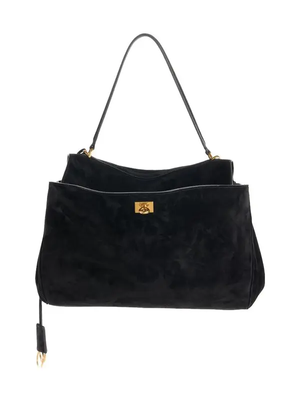 Balenciaga Rodeo Suede Top Handle Bag - 1000 Black