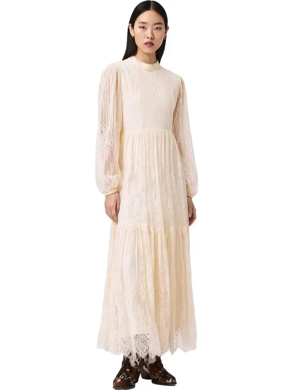 ALLSAINTS Lillian Embellished Maxi Dress - Antique White