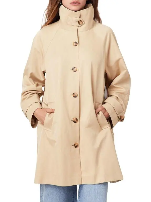 Habitual High-neck Trench Coat With Inverted Back Pleat - Curds And Whey