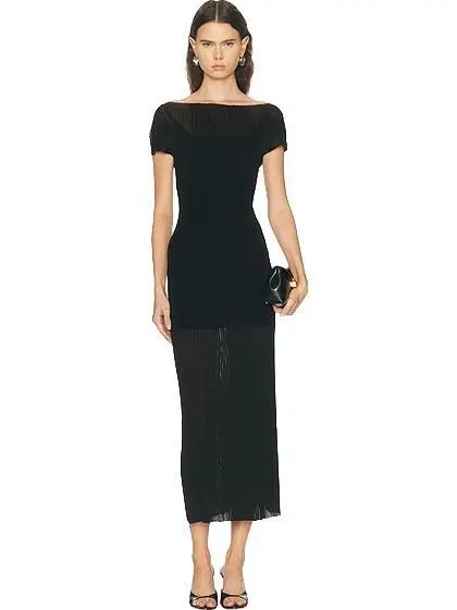 HOUSE OF DAGMAR Contrast Knit Dress - Black