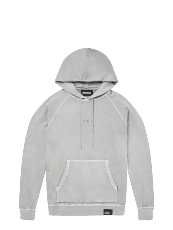 NEIGHBORHOOD Logo-embroidered Pigment-dyed Cotton-jersey Hoodie - Gray