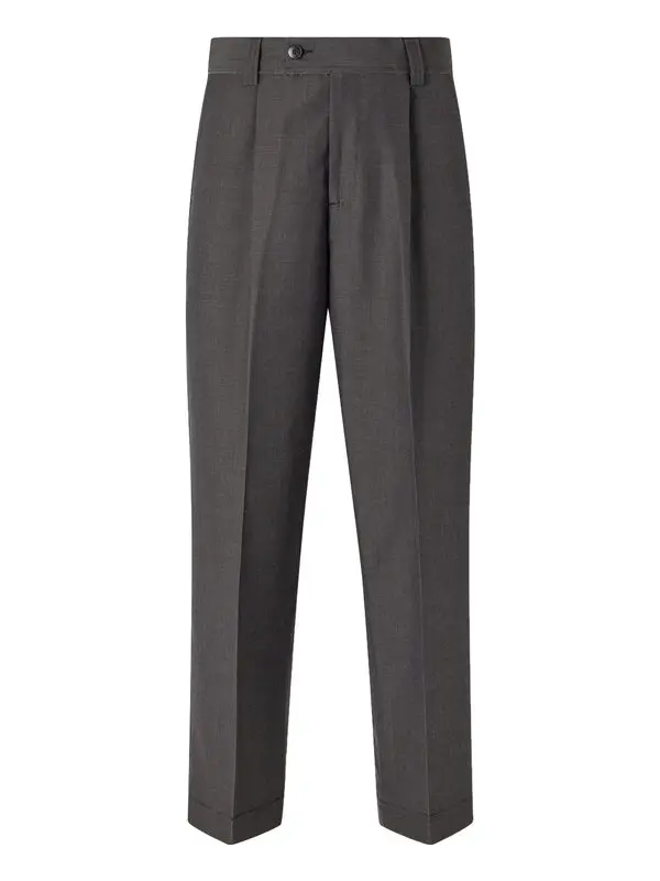MFPEN Straight-leg Pleated Wool Trousers - Gray