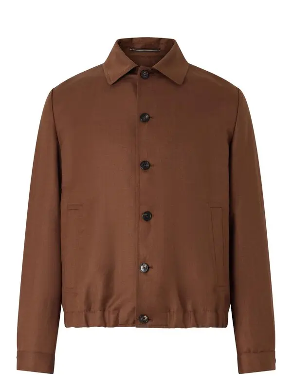SLOWEAR Wool And Linen-blend Bomber Jacket - Brown